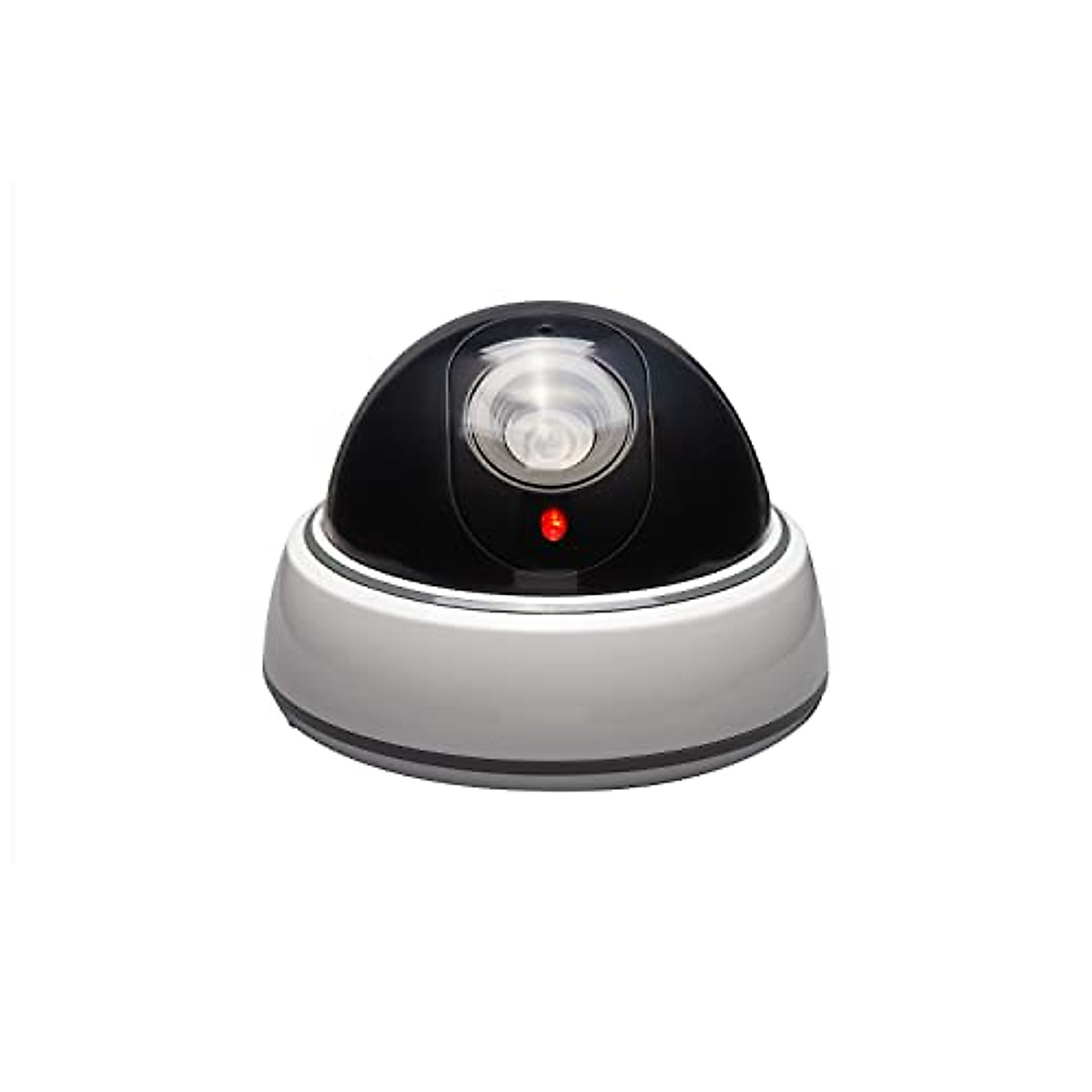 SABRE Fake Dome Security Camera, Flashing Red Light For Nighttime Visibility, Realistic Design Deters Intruders, Battery Operated, No Wiring Required, Fake Dummy Camera, White