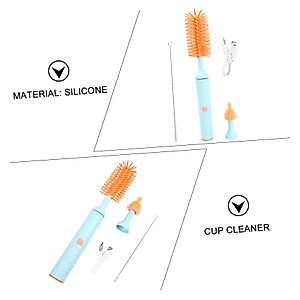 Toyvian 1 Set Electric Bottle Brush Milk Bottle Cleaning Brush Flexible Cleaning Brush Silicone Brush Bottle Cleaner Cleaning Lip Gloss Kit Sponge Baby Makeup