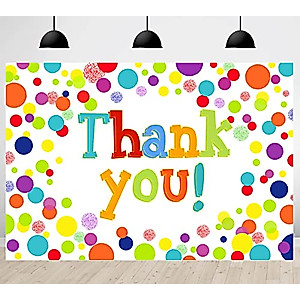 Thank You Backdrops Colorful Dots Photography Background Thanks for Employees Doctors Nurses Teachers First Responders Support Decorations Photo Party Supplies Banner 5X3ft
