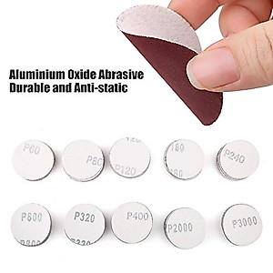 2 Inch Sanding Discs Kit, 100PCS 60-3000 Grit Sandpaper with 1/4" Shank Backing Plate and Soft Foam Buffering Pad, for Drill Grinder Rotary Tool, Hook and Loop Sand Paper Assortment Pack