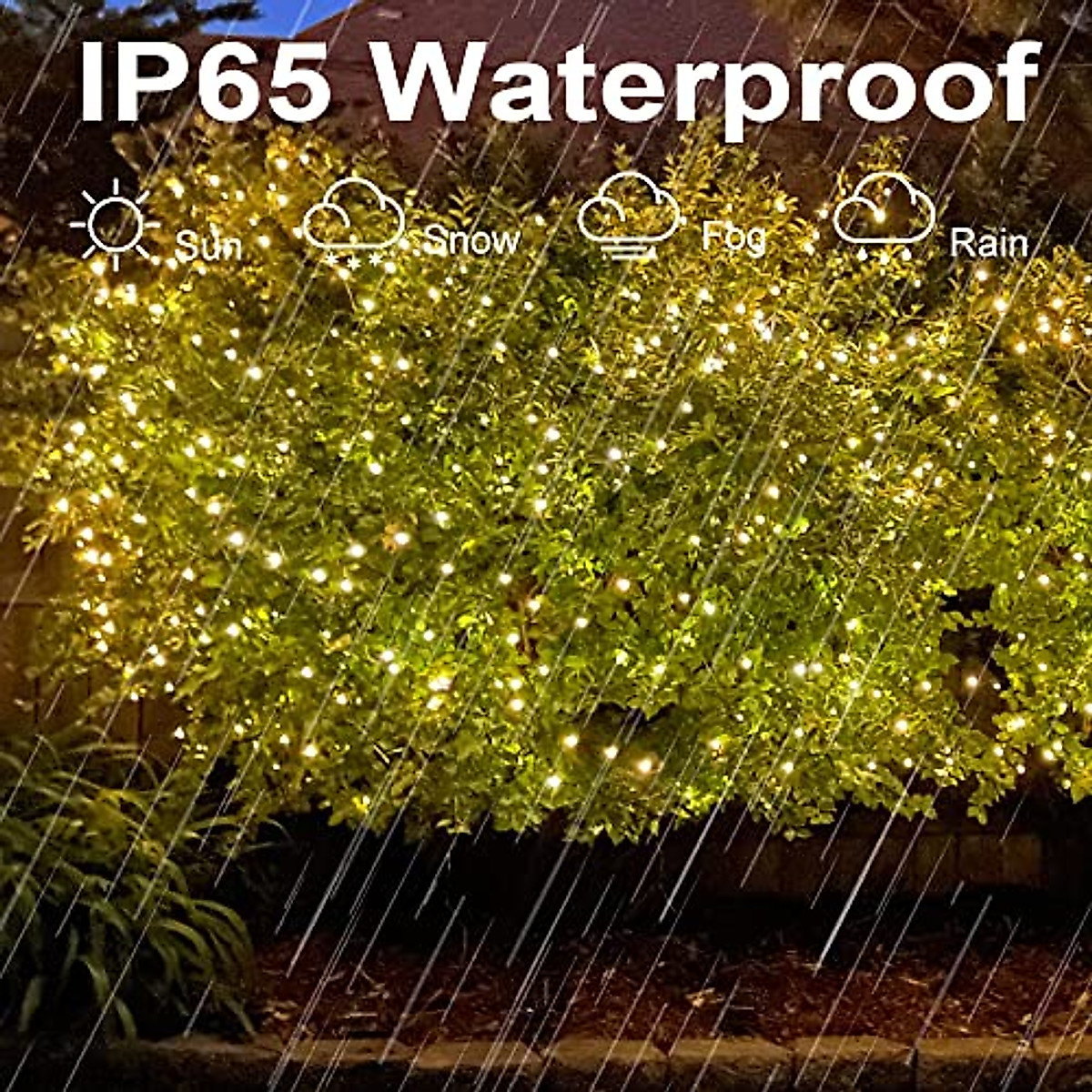 Solar String Light, 2 Pack Solar Fairy Lights Solar Christmas Lights Solar Powered Lights with 8 Working Modes, 66FT 200 LED Decorative Lights for Garden, Patio, Christmas Tree, Party Warm White