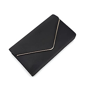 MYLONI Evening Bags Clutch Purses For Women Plush Purses Faux Suede Envelope Handbags Cocktail Prom Wedding Party Birthday (Black)