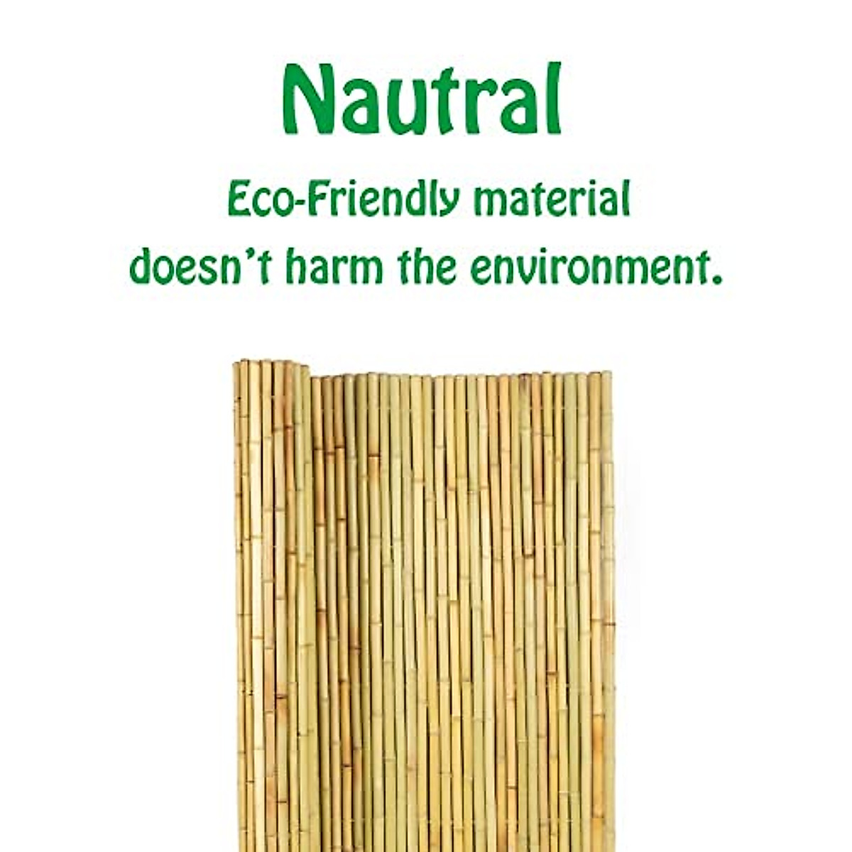 Mininfa Natural Rolled Bamboo Fence, Eco-Friendly Bamboo Fencing, 0.7 in D x 4 feet High x 6 feet Long, Bamboo Screen for Garden, Privacy