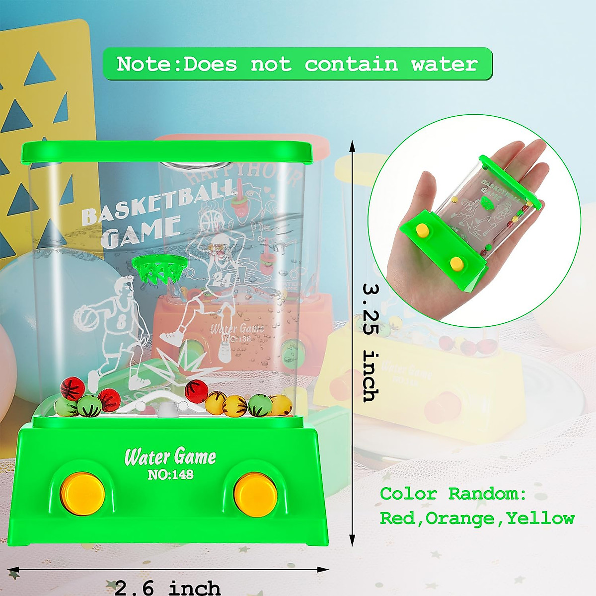 Sumind Handheld Water Game Arcade Water Ring Game Mini Water Tables for Beach Toys Party Retro Pastime, Random Colors (Without Water)…