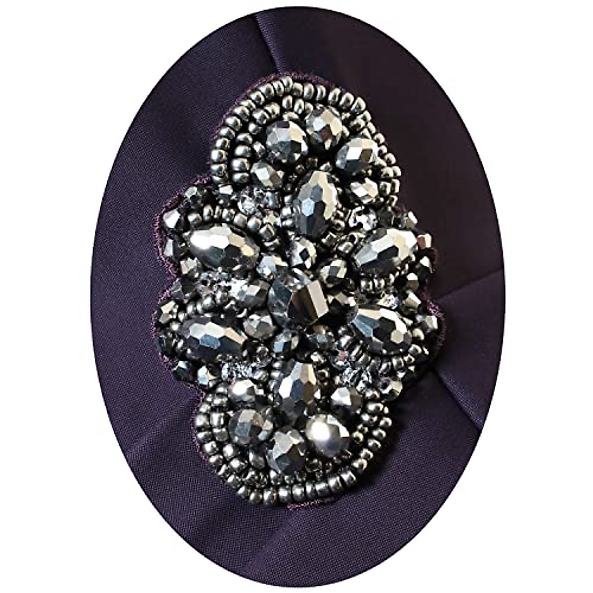 Alex Evenings Women's Slimming Long Side Ruched Dress with Embellishment at Hip, Aubergine, 8