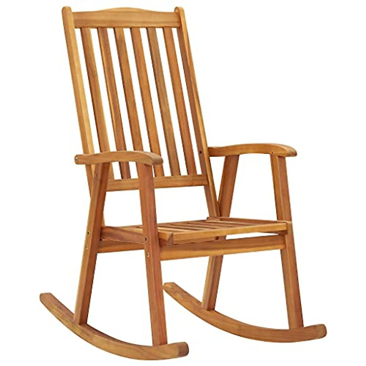 SLGSDMJ Outdoor Rocking Chair, Wooden Rustic High Back All Weather Rocker, for Indoor, Backyard & Patio Rocking Chair with Cushions Solid Acacia Wood
