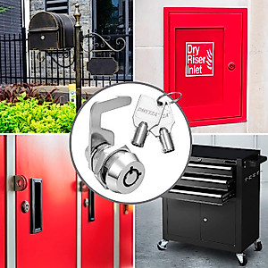 Cam Lock 5/8" Toolbox Lock 90 Degree, Tubular Lock with 2 Keyes, Cylinder Lock for File Cabinet and Mailbox use, Zinc Alloy