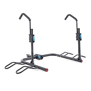 Rockland Steel U Shaped Hitch Mounted Bicycle Rack Travel Carrier with Receiver Adapter and Shock Absorption for Trucks, SUVs, and RVs, Holds 2 Bikes