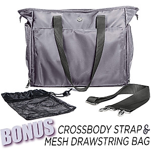 Zohzo Lauren Breast Pump Bag - Portable Tote Bag Great for Travel or Storage – Includes Padded Laptop Sleeve - Fits Most Major Pumps Including Medela and Spectra Breastpump (Black)