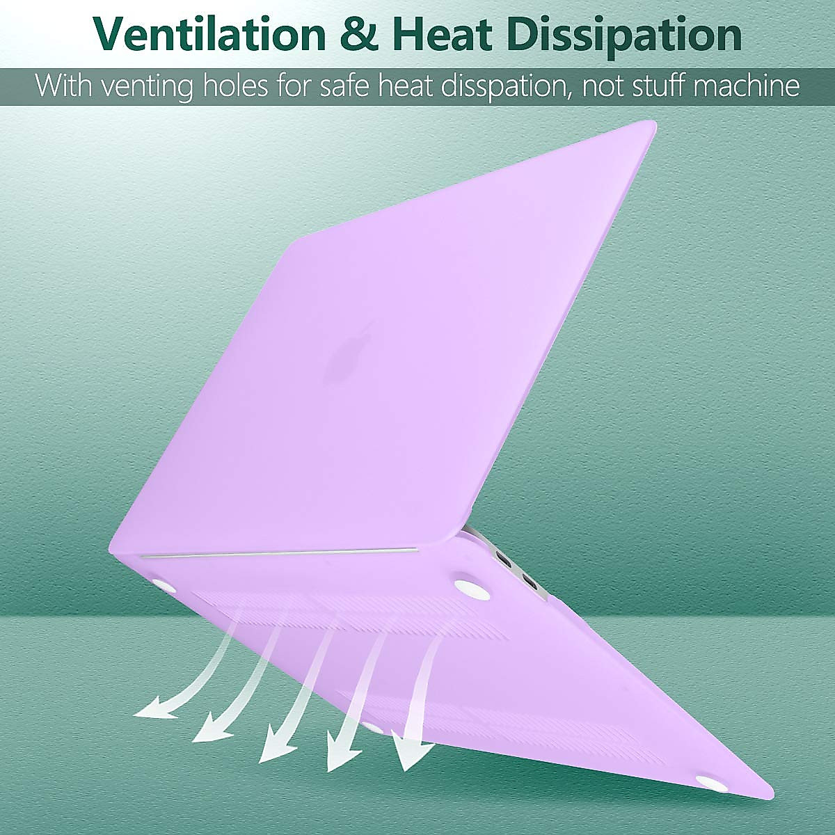 Batianda Hard Case for 2022 MacBook Pro 13-inch M2 M1 Chip A2338 A2289/A2251 2020 Rubberized Hard Shell Case Cover+Keyboard Cover + Screen Protector for New Mac Pro 13 Inch Touch Bar, Matte Purple