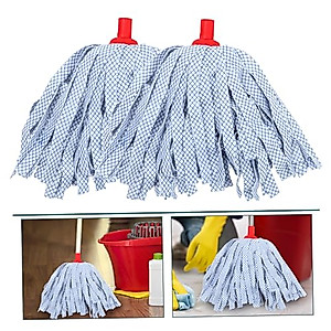 COLLBATH 4 Pcs Mop Replacement Head Hospital Mop Heads Mop Head Refill Mop and Bucket Commercial Cut End Cotton Mop Wet Mop Head Mop Refill Cleaning Mop Clip Style Mop Accessories Mops