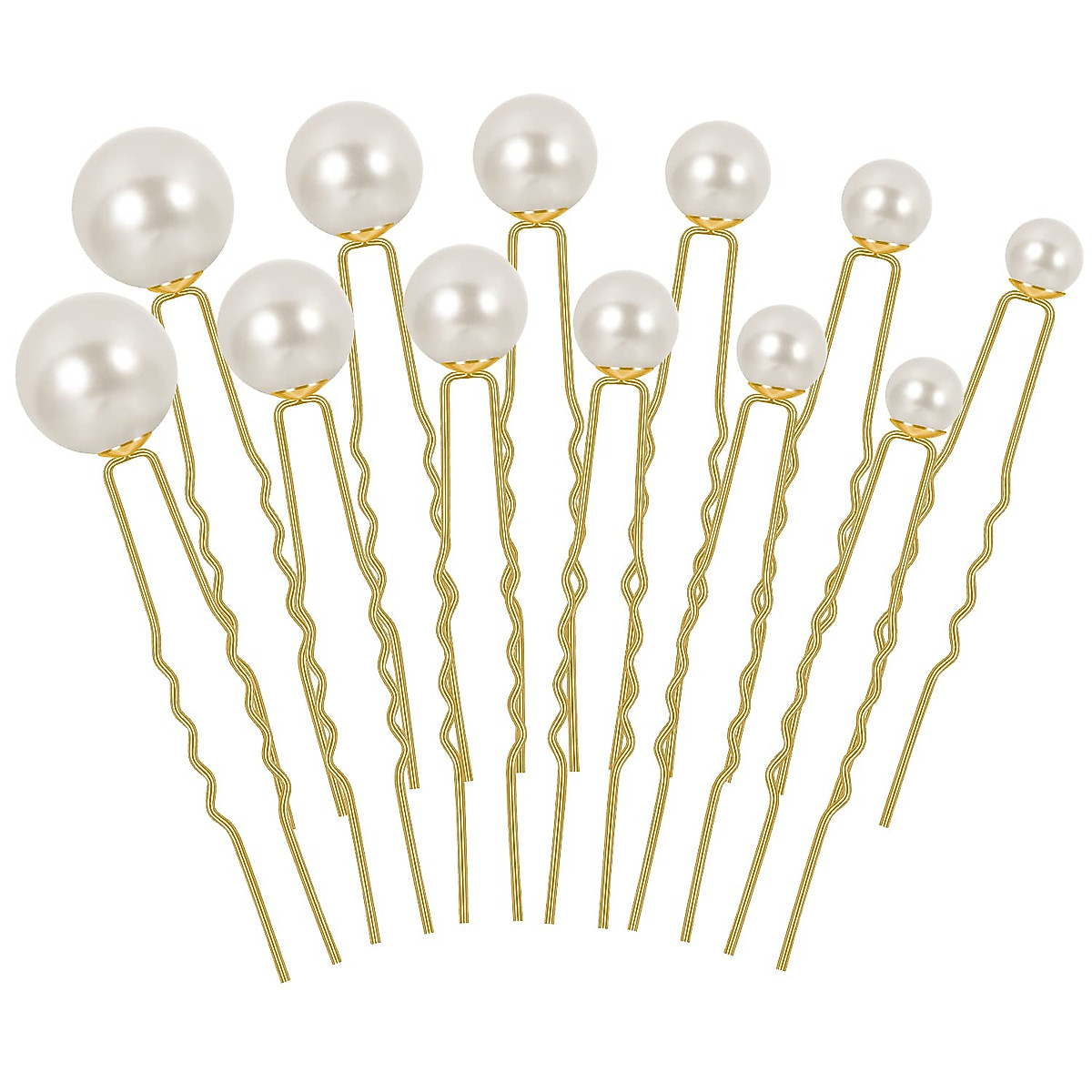 BESARME Pearl Hair Pins, 36 Pcs Wedding Pearl Hair Accessories Bridal Pearl Rhinestone Hair Clips for Brides Bridesmaid Women (Single Pearl Hair Pins)