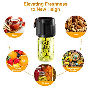 WINETELL Electric Mason Jar Vacuum Sealer Kit for Wide and Regular Mouth Mason Jars, Vacuum Sealing for Mason Lids, Vacuum Sealer for Canning Jars, Preserve Food Longer