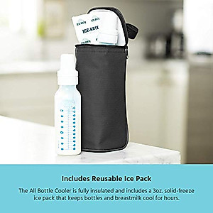 J.L. Childress Breastmilk Cooler Bag - Ice Pack Included - Insulated & Leak Proof Newborn Bottle Bag - Fits 1-2 Bottles - Bottle Bag for Daycare - Breastmilk Cooler Bag for Travel - Black