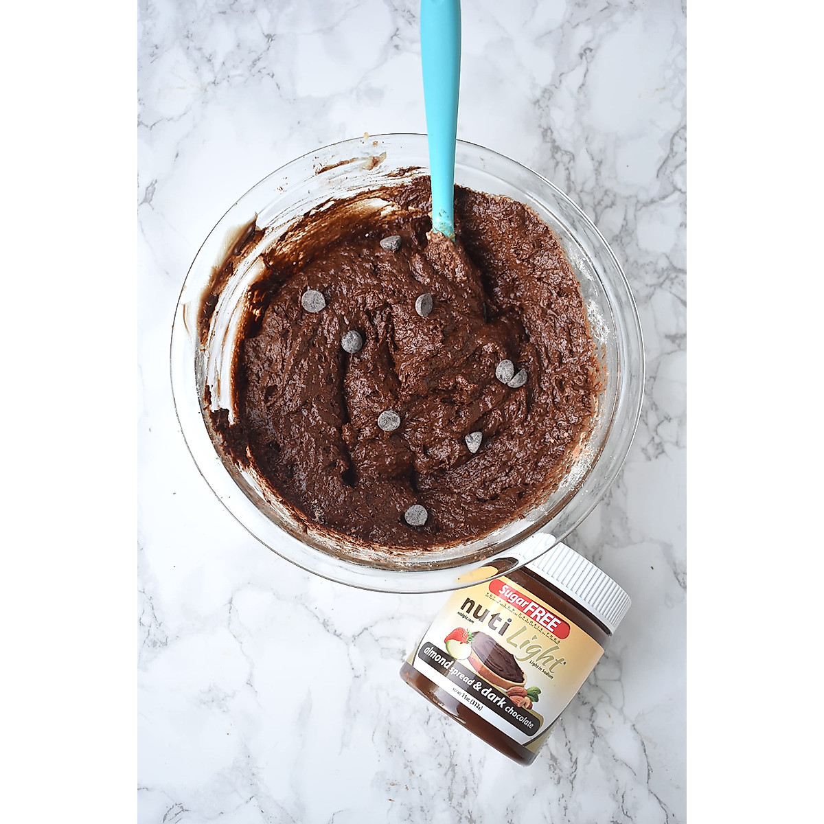 Nutilight, Sugar Free/No sugar Added/Protein+, Hazelnut/Almond Spread, Keto and Diabetic Friendly, Low Net Carb, Non-GMO, Gluten Free, Naturally Sweetened with Stevia. (Almond Spread with Cocoa)