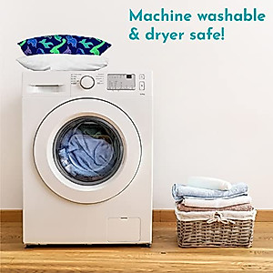 Toddler Pillow with Toddler Pillowcase - Soft Hypoallergenic - Best Pillow for Kids! Better Neck Support and Sleeping! Better Naps in Bed, a Crib, or at School! Makes Travel Comfier! (Dinosaurs Blue)