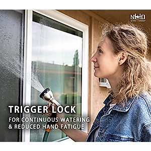 Hose Sprayer Nozzle – Premium Heavy Duty Garden Hose Nozzle - 9 Adjustable High Pressure Spray Nozzle Patterns - Water Hose Nozzle Best For Plants, Lawn, Car Wash, Patio, Dog -5 Extra Washers-SprayTec