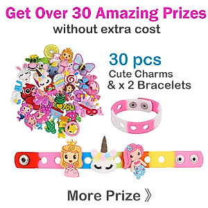 GcFoir Arcade Claw Machine Candy Crane Game Toy for Kids with Prizes Set - 50 Mini Toys Refill Prizes for Birthday (Pink)