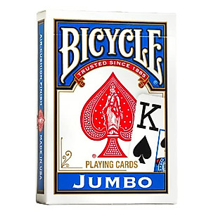 Bicycle Playing Cards, Jumbo Index, 12 Pack,Red & Blue