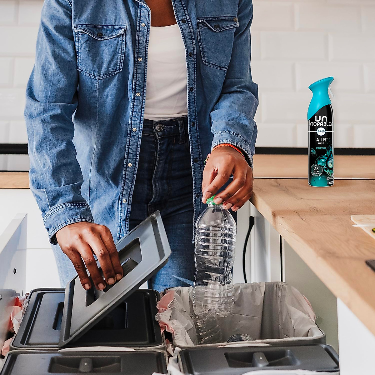 Febreze Unstopables Air Freshener Spray for bathroom, Room Spray Air Freshener, Air Refresher, Bathroom Air Freshener, Fresh Scent, Odor Fighter for Strong Odor, 8.8 Oz (Pack of 3)