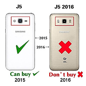 FDCWTSH Compatible with Samsung Galaxy J5 2015 Wallet Case Wrist Strap Lanyard Leather Flip Cover Card Holder Cell Phone Cases for Glaxayj5 Glaxay GalaxyJ5 SM J500 J500F J500H Black