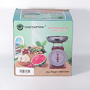 Kitchen Scale White Metal With A Stainless Steel Tray (22-Pound) (RED)