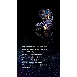 Moondrop STELLARIS Earphones High-Precision Miniature Grid Magnet Array 14.5mm Planar Driver Earphones with 0.78MM 2Pin Cable