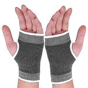VGEBY 1Pair Wrist Brace, Elastic Wristband Wrist Palm Brace Carpal Tunnel Hand Compression Support Wrap Basketball Football Sports Gym Protector (Gray) Palm Protector For Hand
