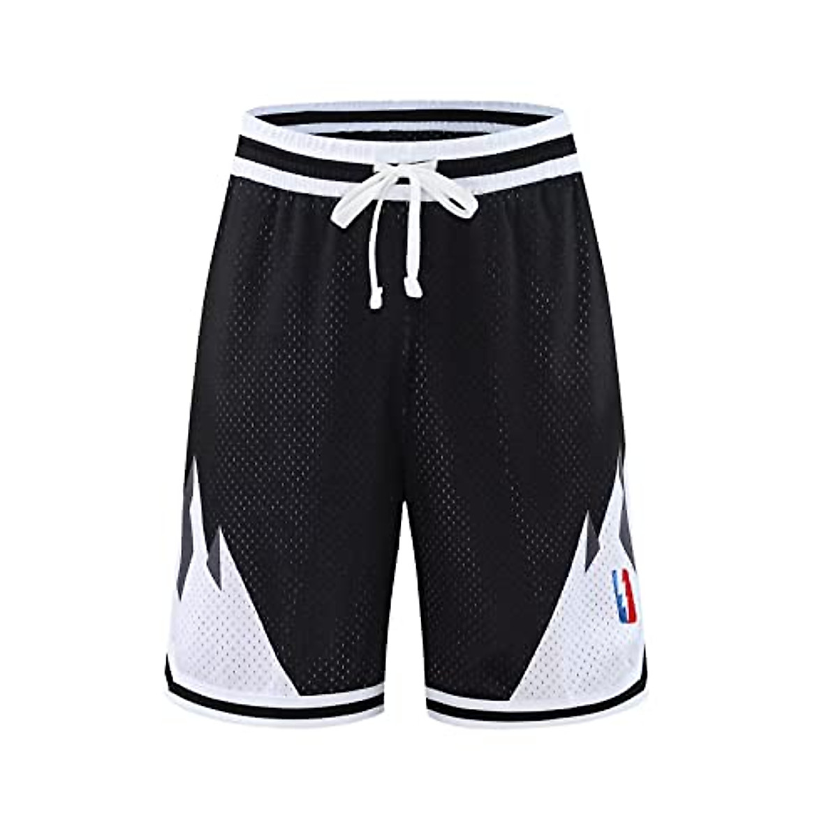 BOOMLEMON Men's Basketball Shorts Gym Training Workout Athletic Shorts Mesh Graphic Print Running Short Pants(608 Black S)