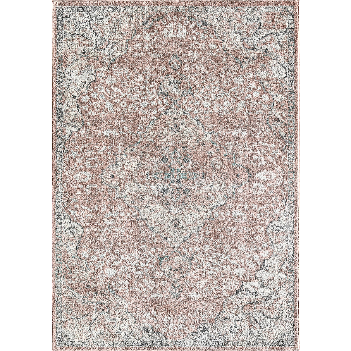 Rugs America Harper HY50B Pink Amaranth Transitional Vintage Non-Shedding Living Room Bedroom Nursery Dining Home Office Area Rug, 4'0"x6'0" Oval