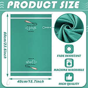 Bencailor 6 Pcs Kitchen Towels Absorbent Dish Towels Decorative Tea Towels Fast Drying Dish Cloths Hanging Reusable Cleaning Dishcloths for Cooking Baking Housewarming (Teal,Baking)