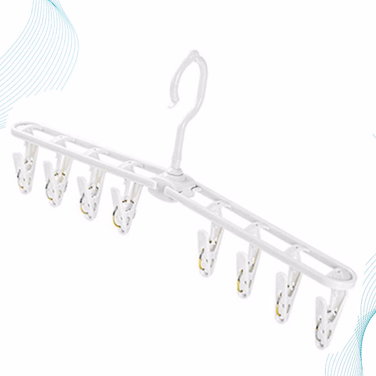 Cabilock Foldable Clip Hangers Clothes Sock Underwear Clips Space Saving Windproof Drying Racks Clothespins for Home Travel (White) Sock Hanger