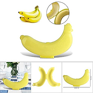 Banana Saver Container, Portable Banana Case Holder for Banana Storage Cute Banana Protective Case Lunch Fruit Storage Box(Yellow)