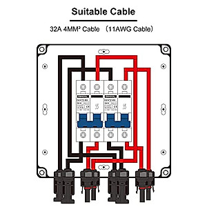 DIHOOL Miniature Circuit Breaker Box with 30 amp Disconnect Switch IP66 2 in 2 Out