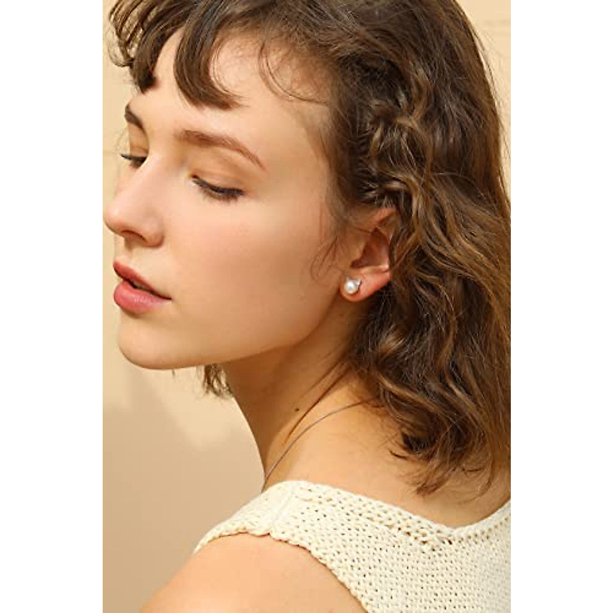 S.Leaf Cat Earrings Pearl Earrings Sterling Silver Earrings for Women Cat Memorial Gifts Cat Gifts for Cat Lovers