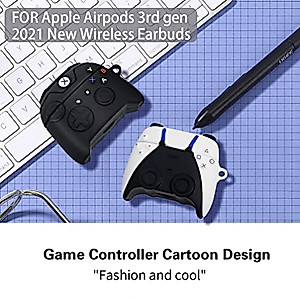 [2Pack] Game Controller Airpods 3 Case, 3D Cute Fashion Cool Design Airpod 3 Cover, Unique Stylish Funny Protective Skin Accessories Airpods 3rd Gen Silicone Case for Kids Boys Girls Teen