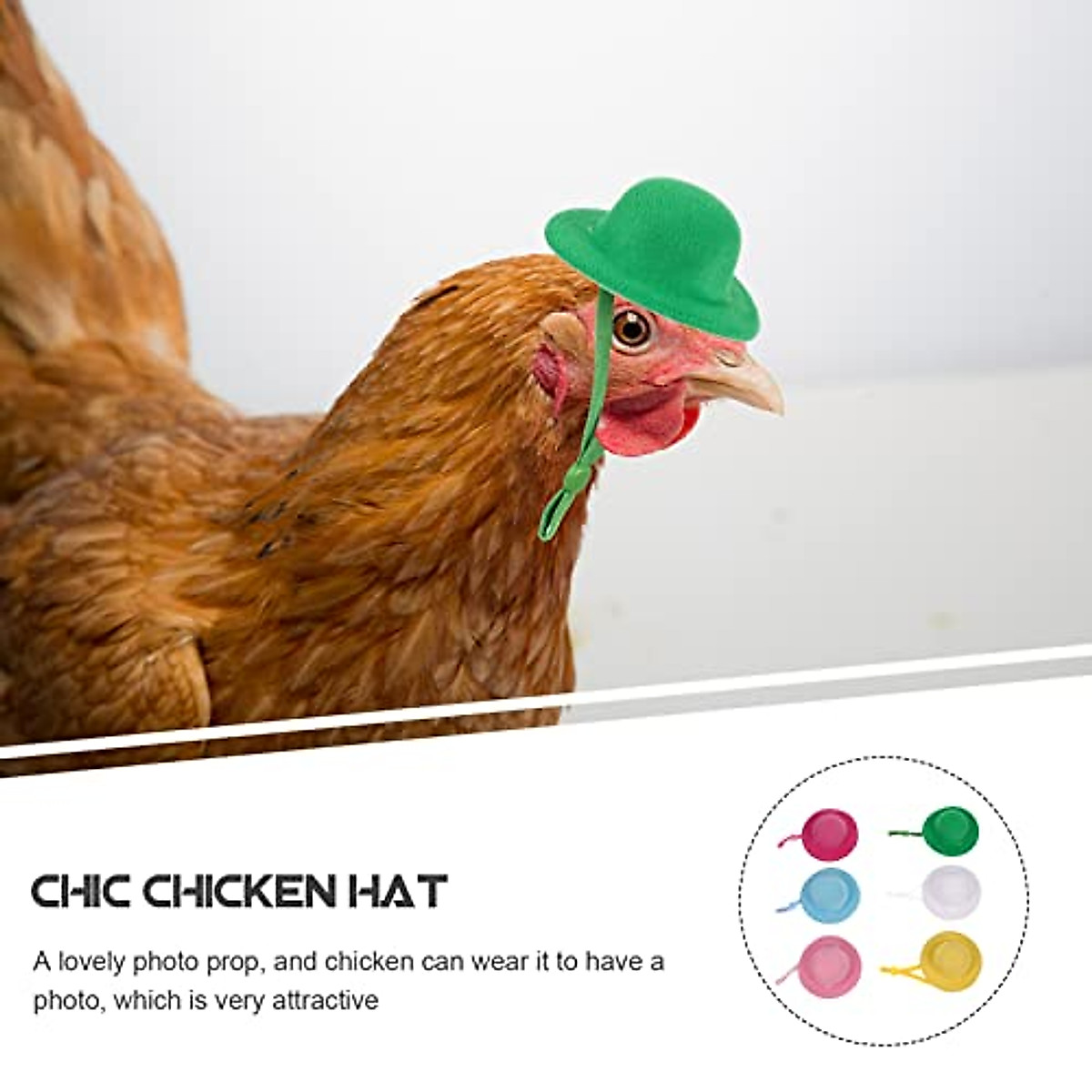 PATKAW Chicken Hats 6pcs Chicken Hats Hamster Hat with Adjustable Elastic Chin Strap Novel for Hens Rooster Lizard Guinea Pig Rat Duck Parrot Poultry Bird Parakeets Chick Tiny Pet Chicken Helmet