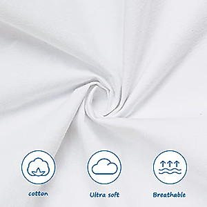 Changing Pad Cover Cotton, Diaper Changing Table Pad Covers 2 Pack, Jersey Knit Super Soft & Stretchy Cradle Sheets for Baby Boys Girls, 32" x 16" x 4", White