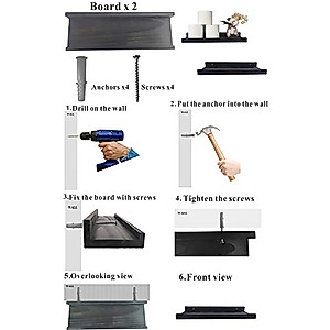 PENGKE Floating Wall Shelves Set of 2,Wall Mounted Floating Shelves Ledge 16 Inch Long, Picture Shelving Ledge with Storage, Modern Design for Home Decor