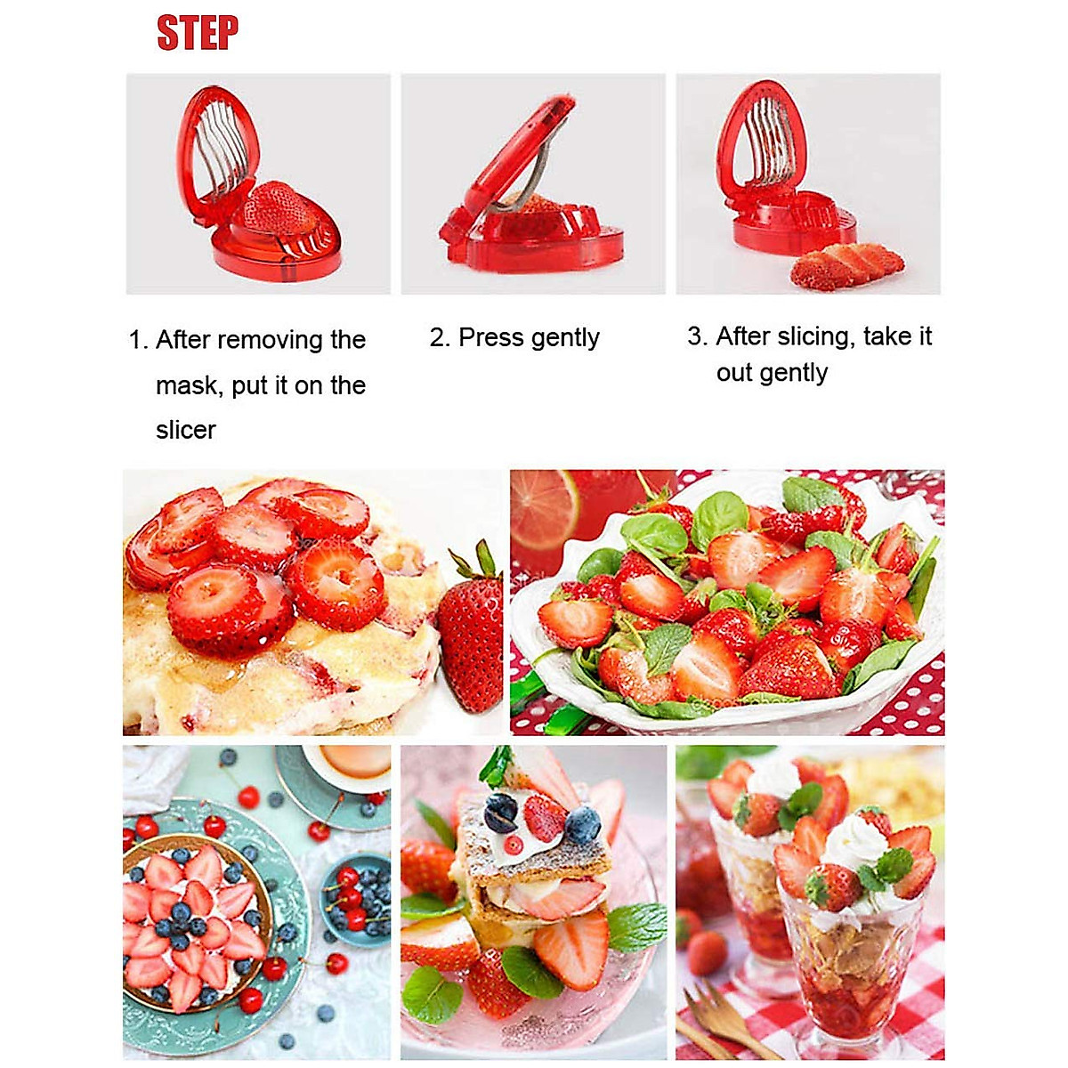 Strawberry Huller Fruit Slicer Set, Berry Stem Leaves Huller Gem Remover Removal Fruit Peeling Tool Kitchen Gadgets Corer Easy for Remove Strawberry Tomatoes and Stem Tool (2PCS)