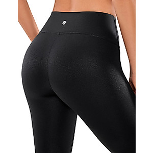 CRZ YOGA Butterluxe Matte Faux Leather Leggings for Women 26.5'' - No Front Seam High Waist Stretch Tights Pleather Pants Faux Leather Black X-Small
