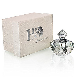 H&D Crystal Glass Art Deco Vintage Style Perfume Bottles Empty Glass Refillable 2ML