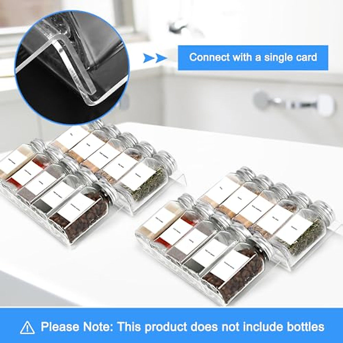 Vertexly Acrylic Seasonings Spice Rack,Acrylic Spice Drawer Organizer,4 Tier,for Drawer/Countertop,Organize and Display Your Spices,and Seasonings(Jars not included)