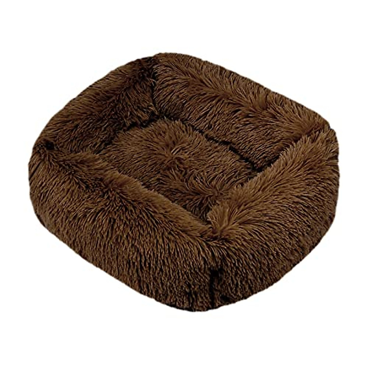 LQUOXH Dog Beds House Sofa Square Cotton Plush Mat for Small Medium Dogs Large Cat House Pet Bed (Color : Coffee, Size : Small)