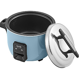 VEVOR Commercial Rice Cooker, 60-Cup Rice Cooker, 13.74 Qt / 13 Liter Large Rice Cooker and Warmer with Nonstick Inner Pot, Fast Cooking and 24-Hour Keep Warm, with Rice Cup and Paddle, for Restaurant