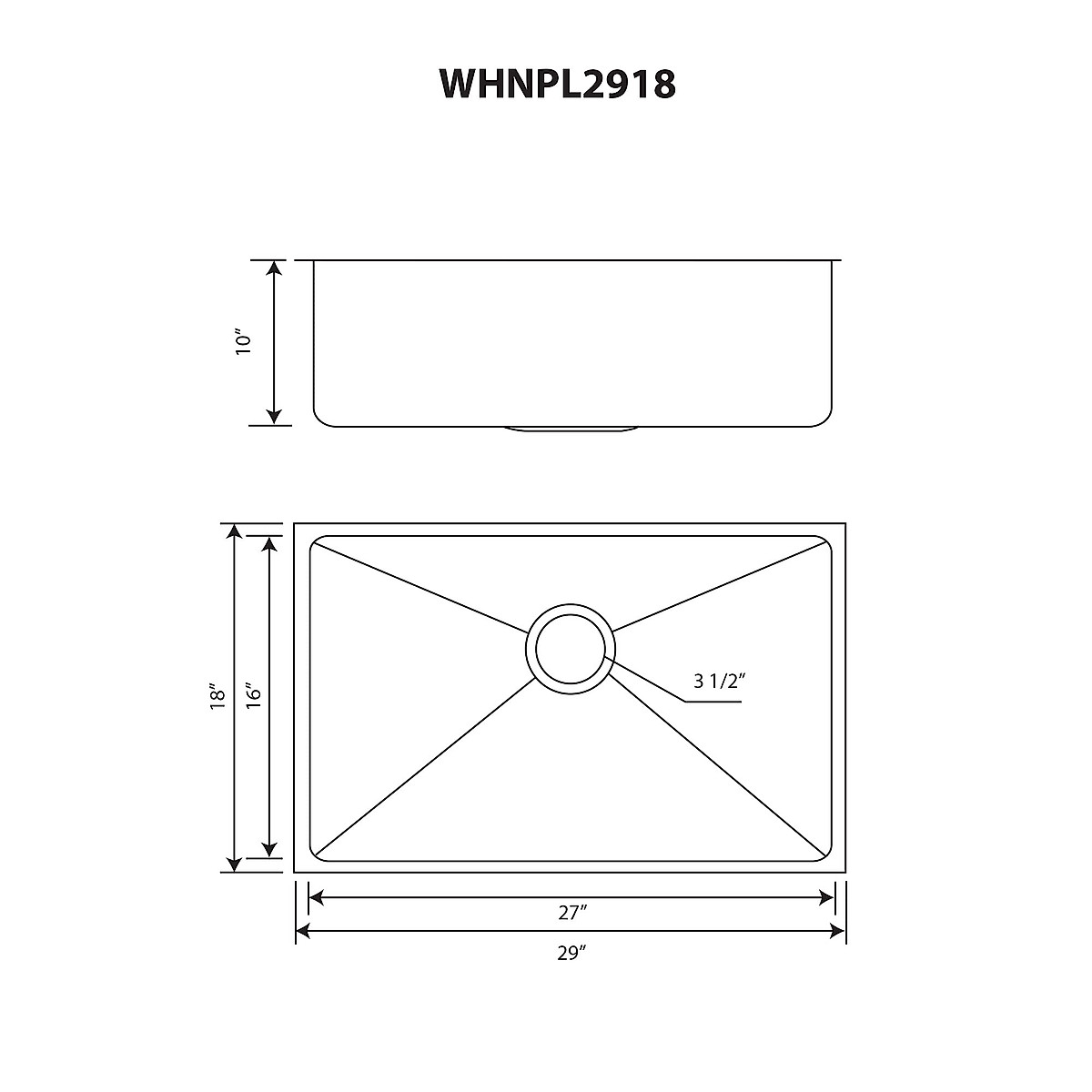 Whitehaus WHNPL2918-CO Noah Plus Collection Kitchen Sink, Copper