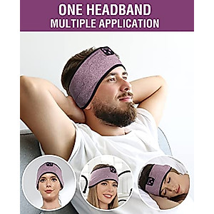 Fulext Bluetooth Headband Headphones, Sleep Headphones For Side Sleepers - Sleeping Comfortable with Thin Speaker Microphone Handsfree Best Gift Ideas Women Men