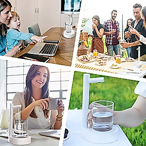 Bestshaoying Intelligent Desktop Water Pump Barrel Mounted Water Dispenser Removable Automatic Water Dispenser Absorber ,Suitable for Home, Office, Outdoor (White)