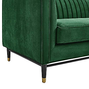 Modway Devote Channel Tufted Performance Velvet, Sofa, Emerald
