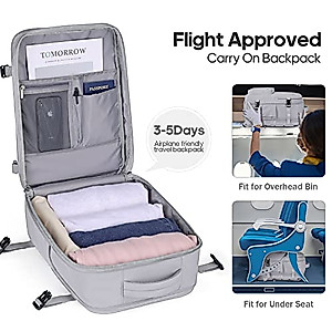 Large Travel Laptop Backpack, Expandable 45L Carry On Backpack Water Resistant Airline Approved Business Work Computer Bag Gifts for Men & Women Fits 17 Inch Notebook